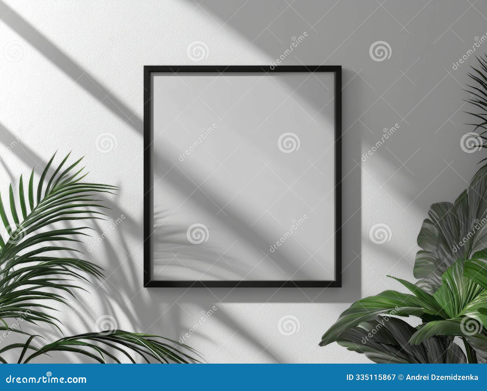 Three-dimensional Illustration of a Square Black Thin Empty Frame on a ...