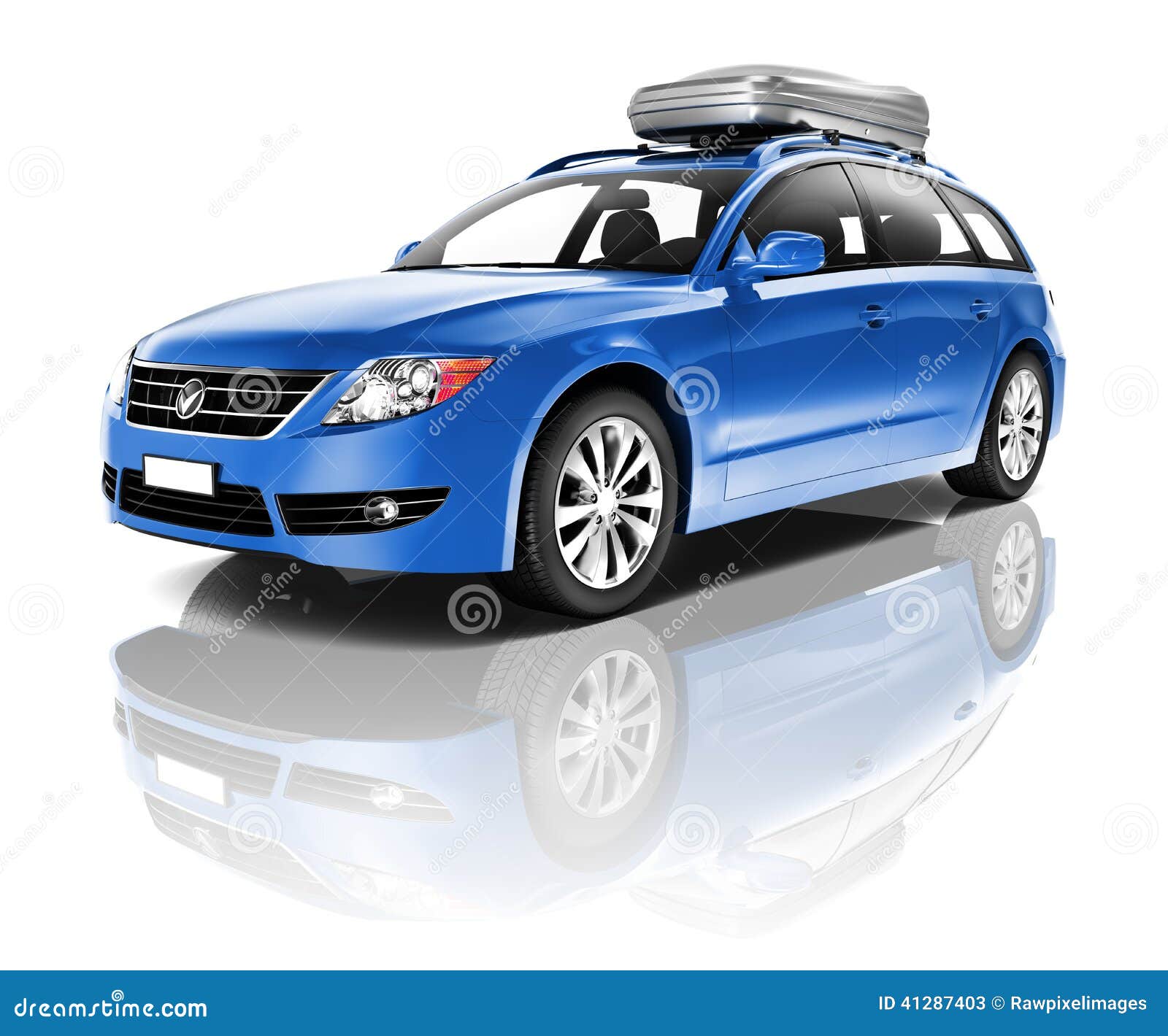 Three Dimensional Image of a Blue Car Stock Illustration - Illustration ...
