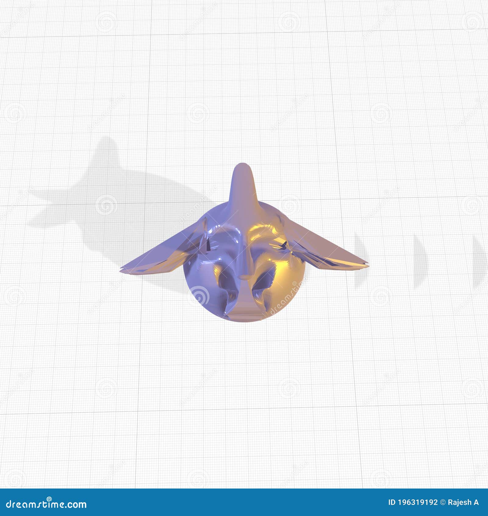 Three Dimensional Image of a Face of Fish Stock Illustration ...