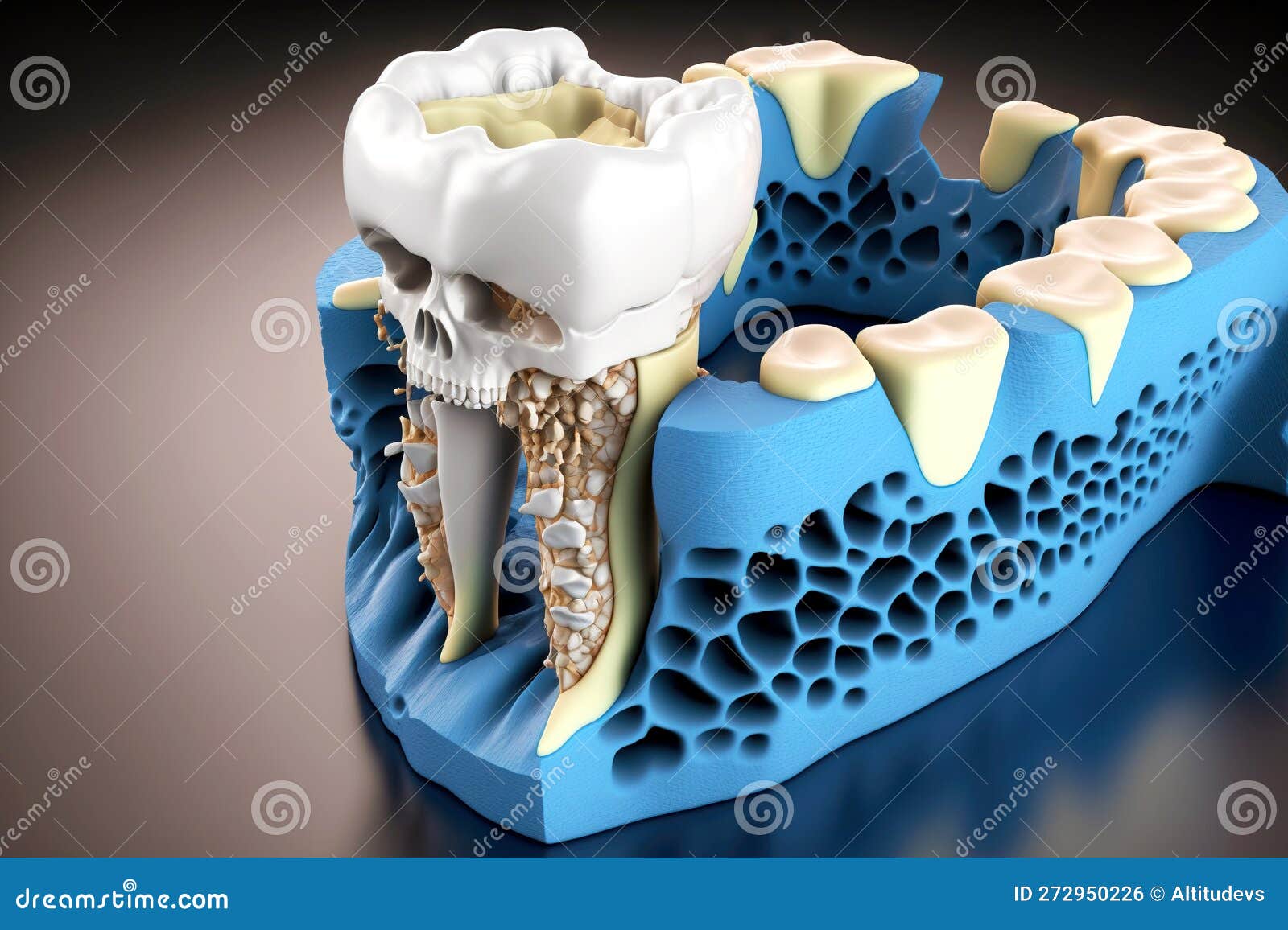 Three-dimensional Image of Jaw with Models of Teeth for Dental ...