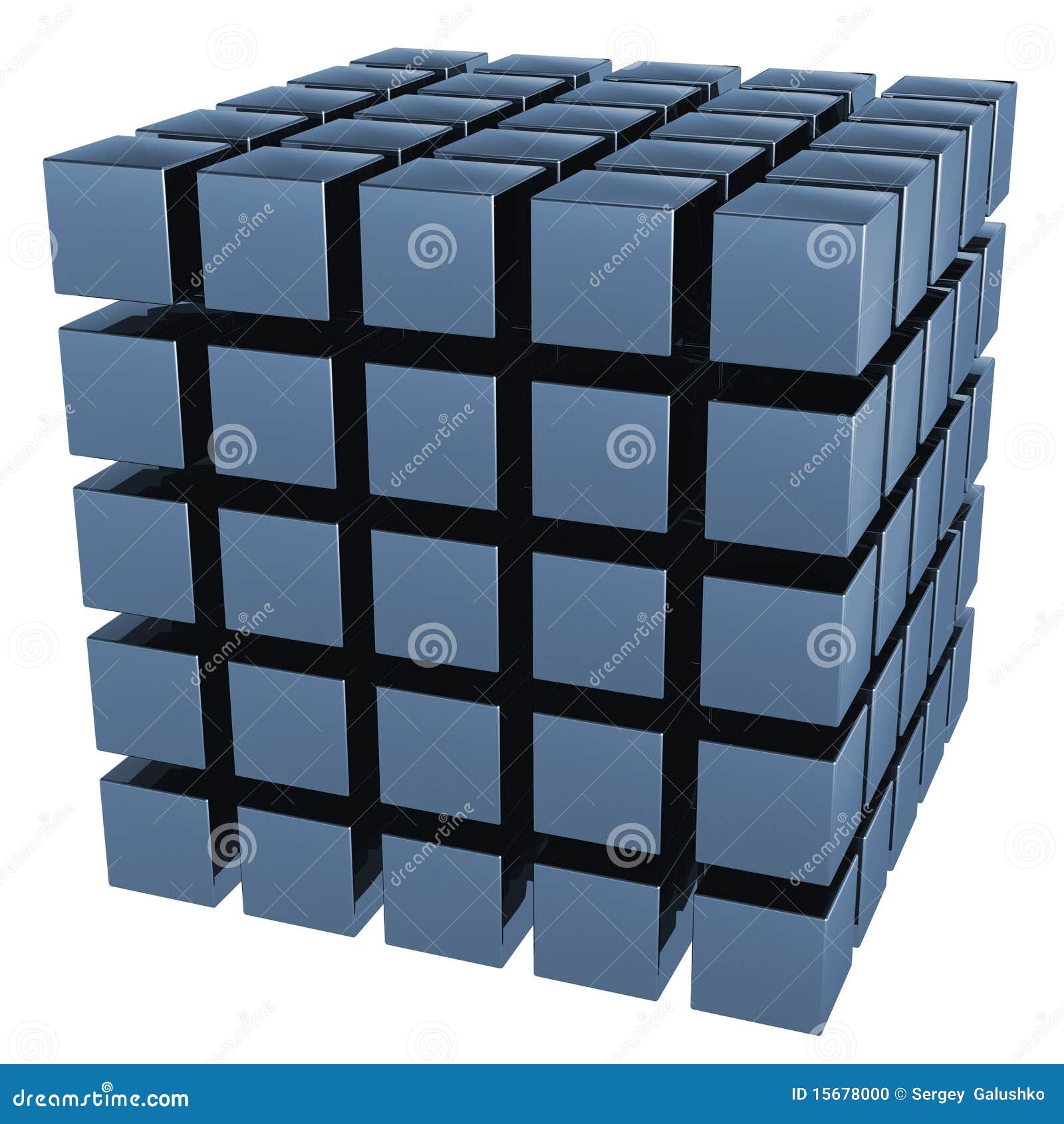 The Three-dimensional Image of a Set of Cubes Stock Illustration ...