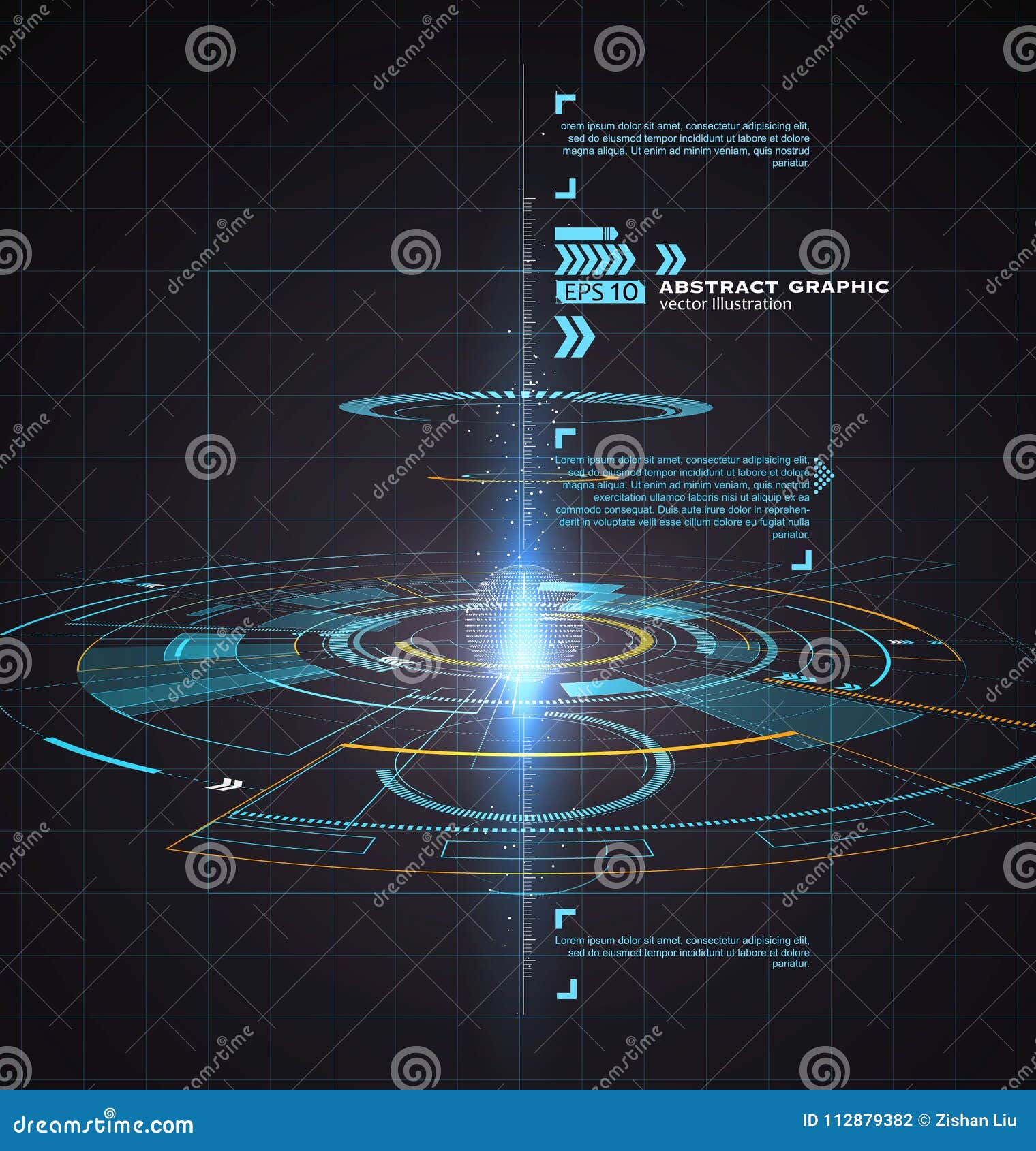 Three-dimensional Interface Technology, Science Fiction Scene. Stock ...