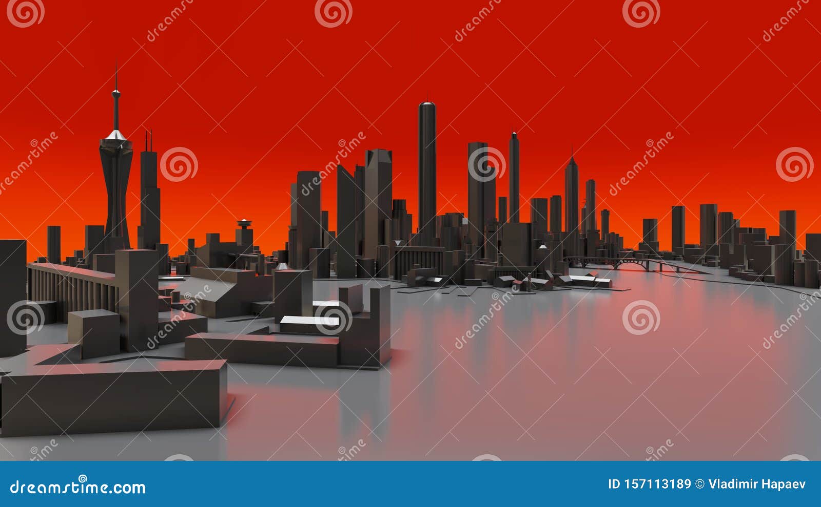 Three-dimensional Landscape of the Modern City. the Huge Layout of the ...