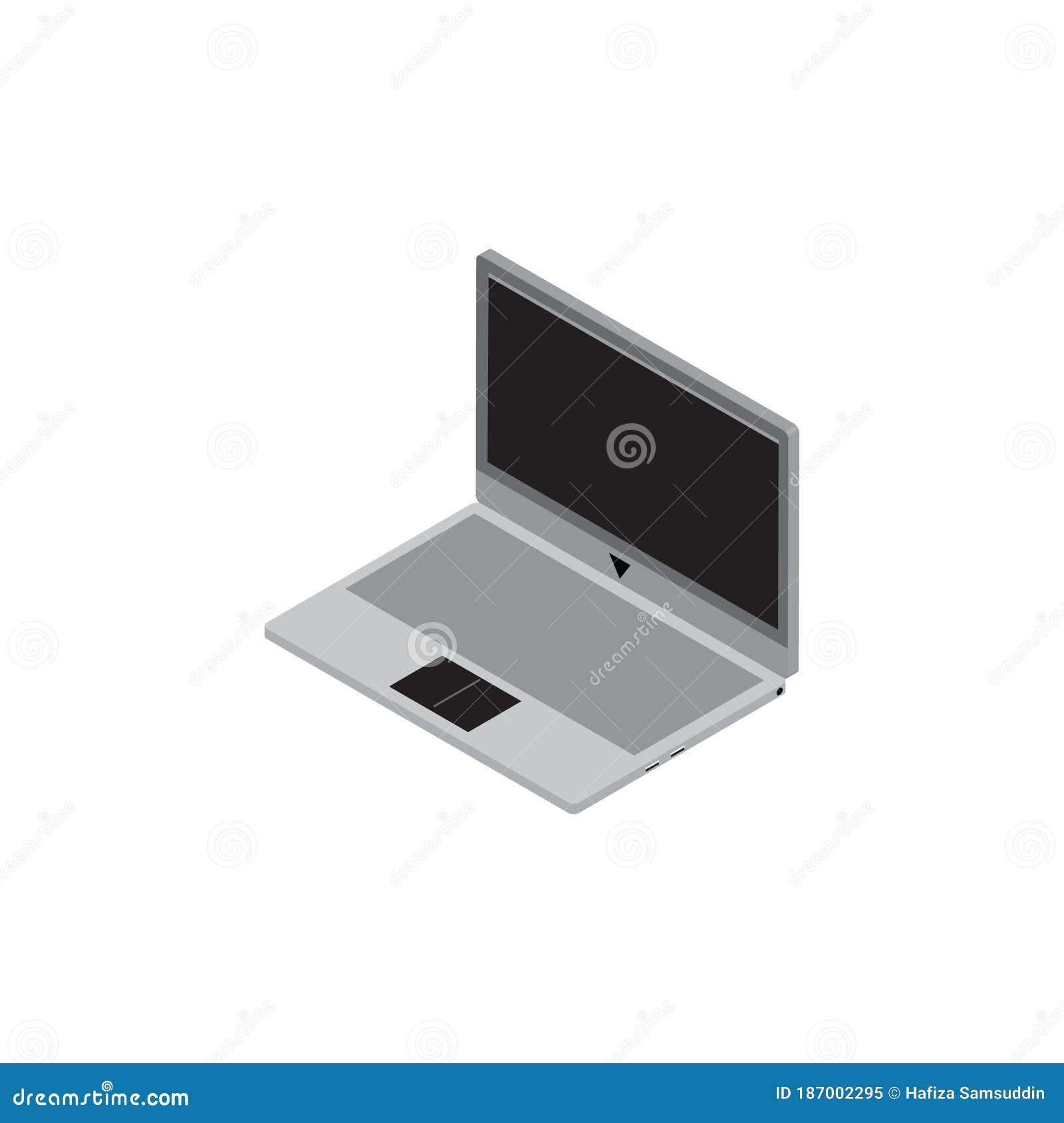 Three Dimensional Laptop. Vector Illustration Decorative Design Stock ...