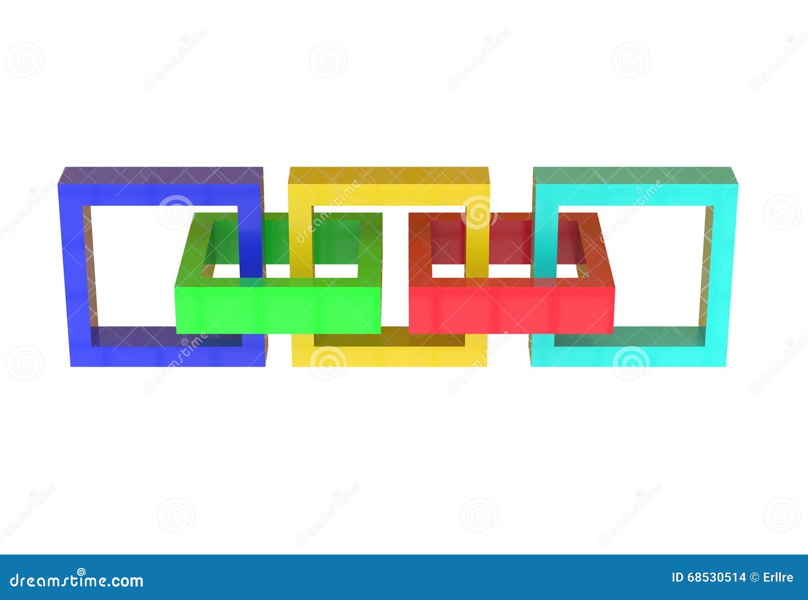 Three-dimensional Linked Squares Stock Illustration - Illustration of ... Three-dimensional Linked Squares Stock Illustration - Illustration of ...