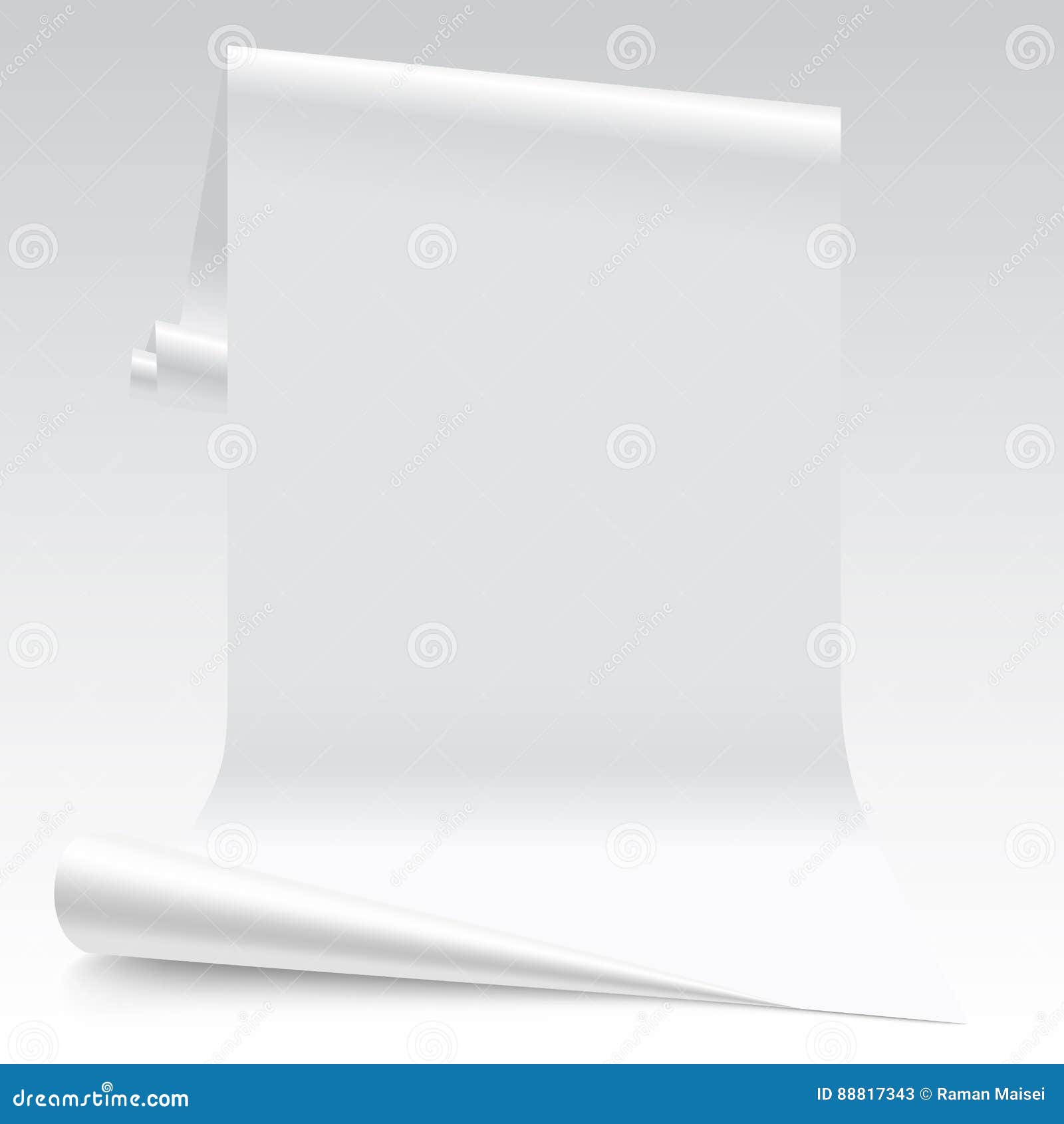 Three Dimensional Lit White Paper Sheet Stock Vector - Illustration of ...