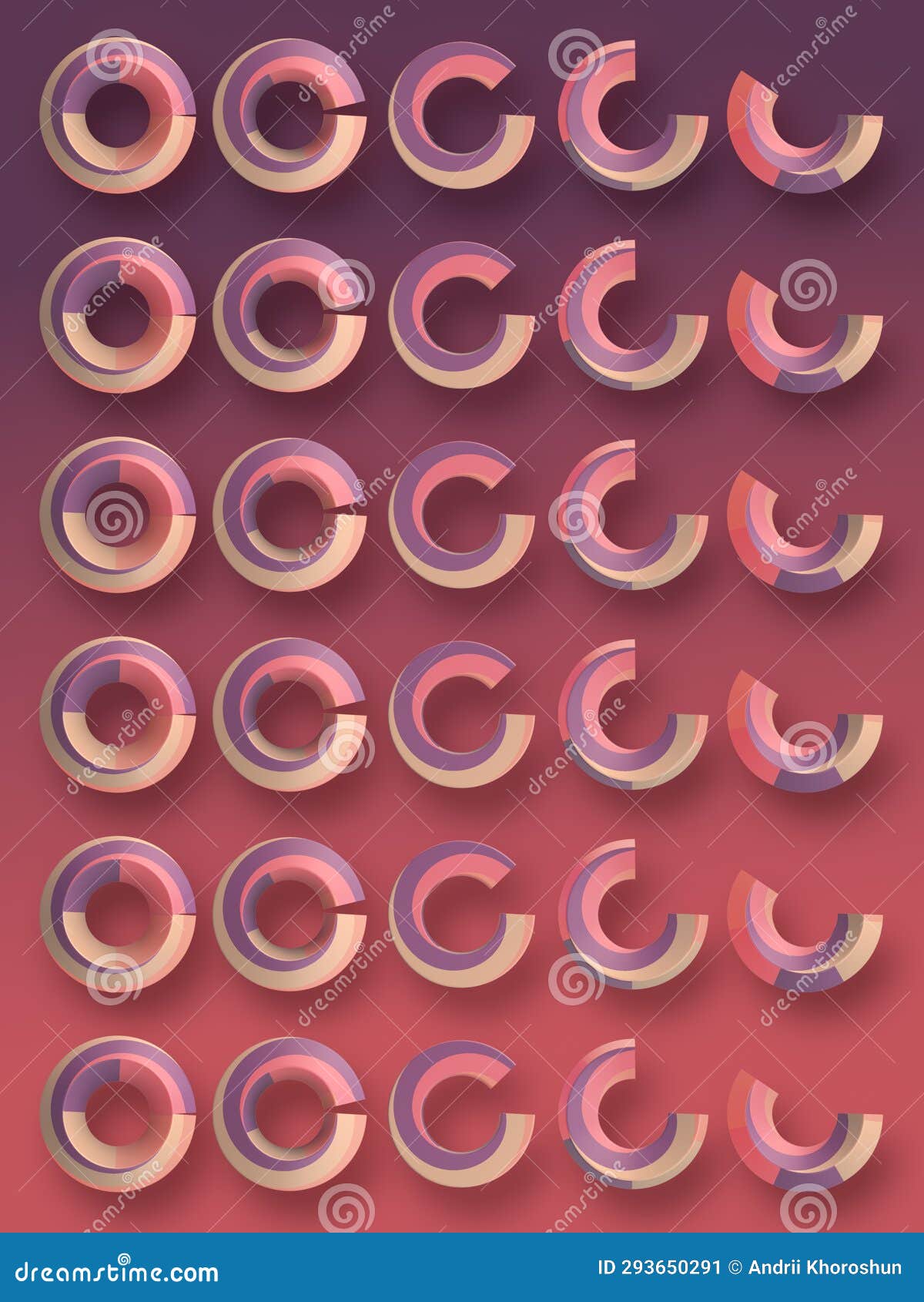 Three-dimensional Loading Indicators with Multicolored Texture. 3d ...