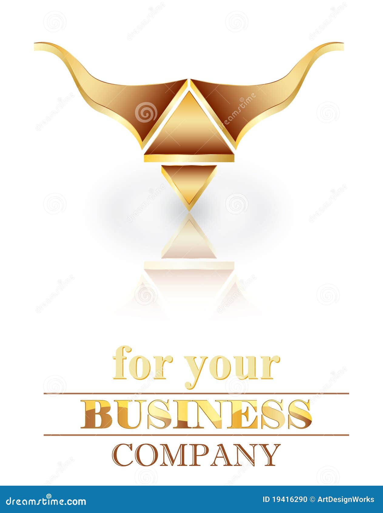 Three dimensional logo stock vector. Illustration of golden - 19416290