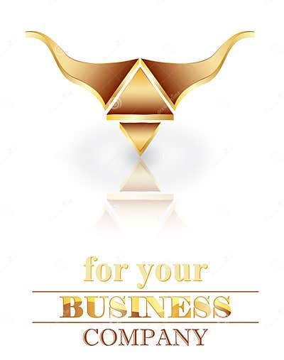 Three dimensional logo stock vector. Illustration of golden - 19416290