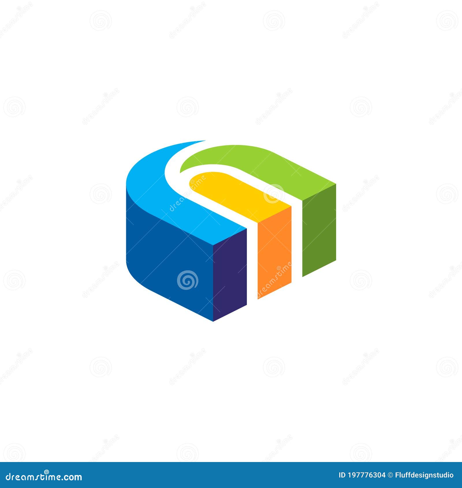 Three Dimension Logo of Letter N Forms a Building Stock Vector ...