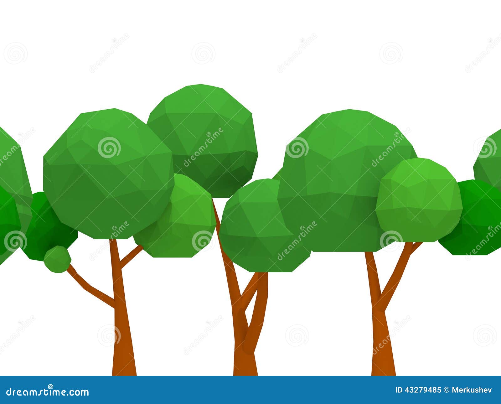 Three-dimensional Low-poly Trees, Stock Illustration - Illustration of ...
