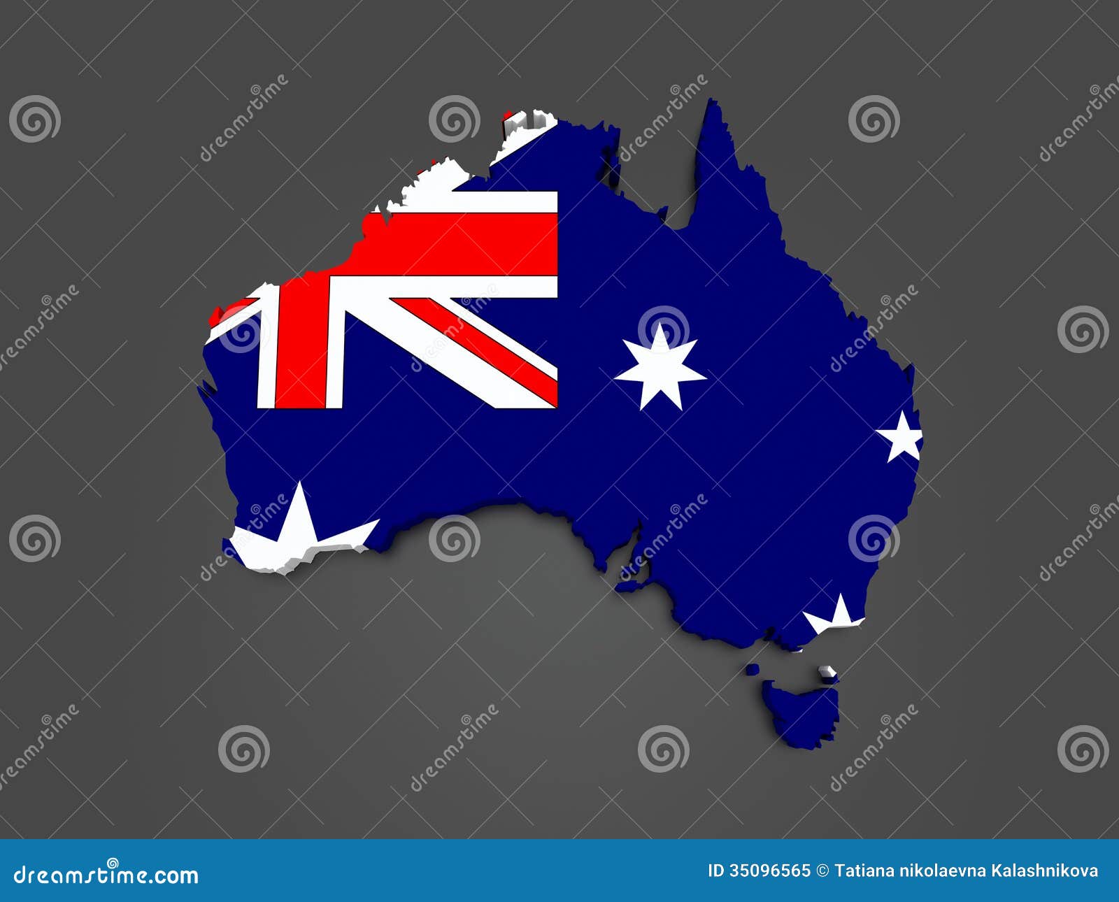 Three-dimensional Map of Australia. Stock Illustration - Illustration ...