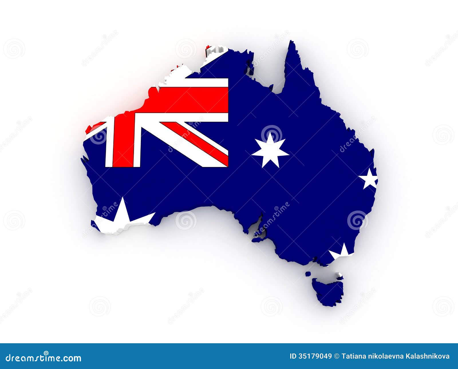 Three-dimensional Map of Australia. Stock Illustration - Illustration ...