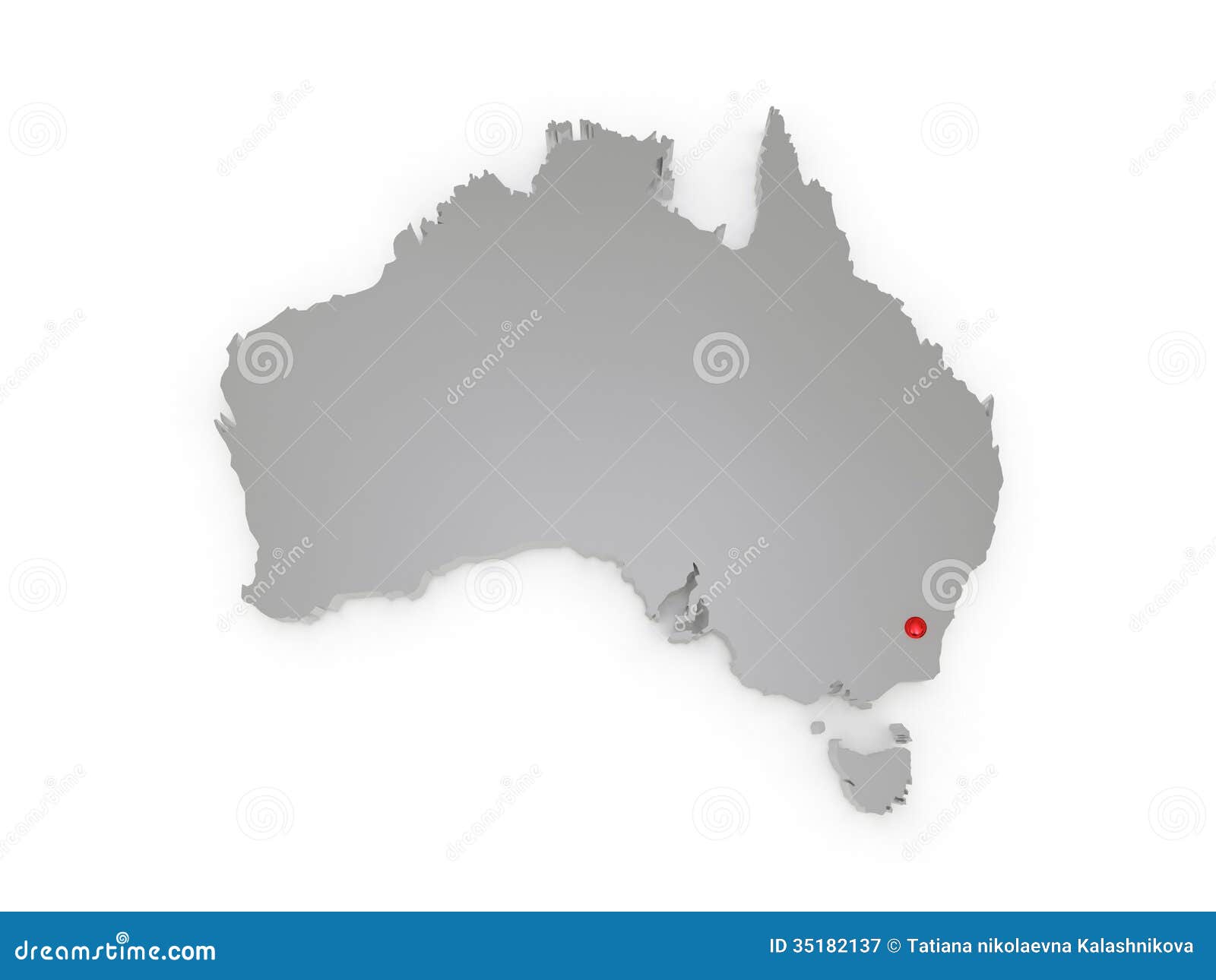Three-dimensional Map of Australia. Stock Illustration - Illustration ...