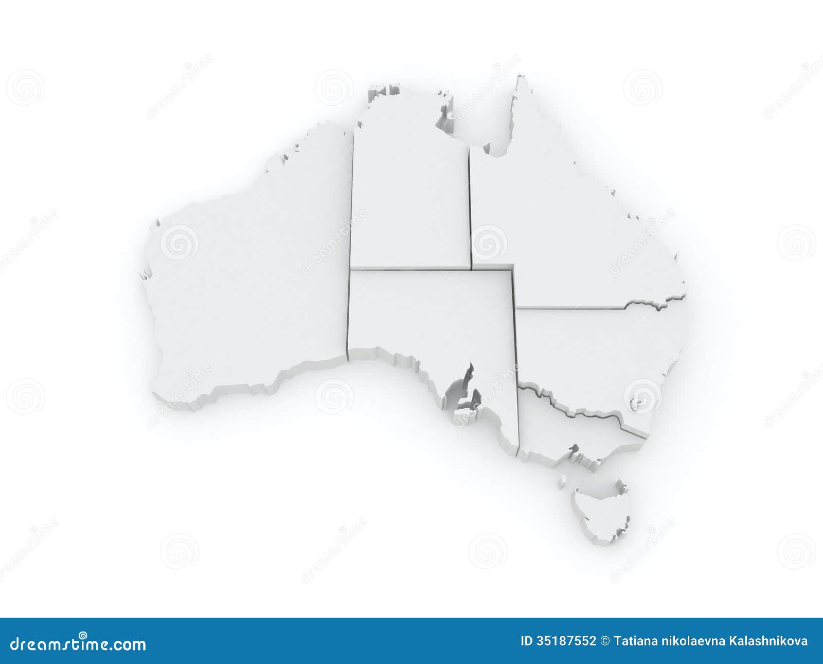 Three-dimensional Map of Australia. Stock Illustration - Illustration ...
