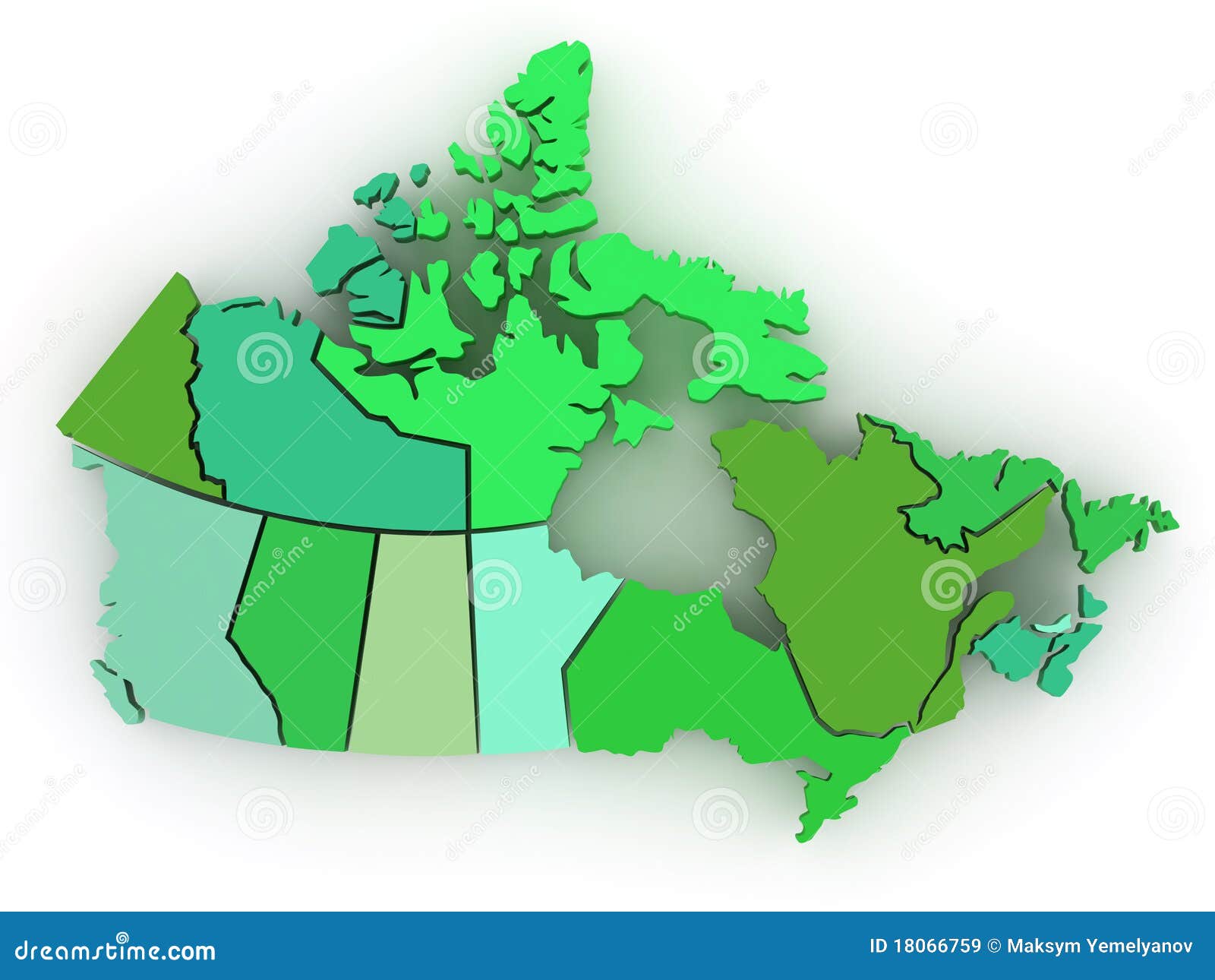 Three-dimensional Map of Canada. 3d Stock Illustration - Illustration ...