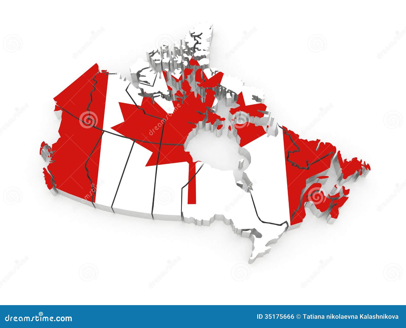 Three-dimensional Map of Canada. Stock Illustration - Illustration of ...