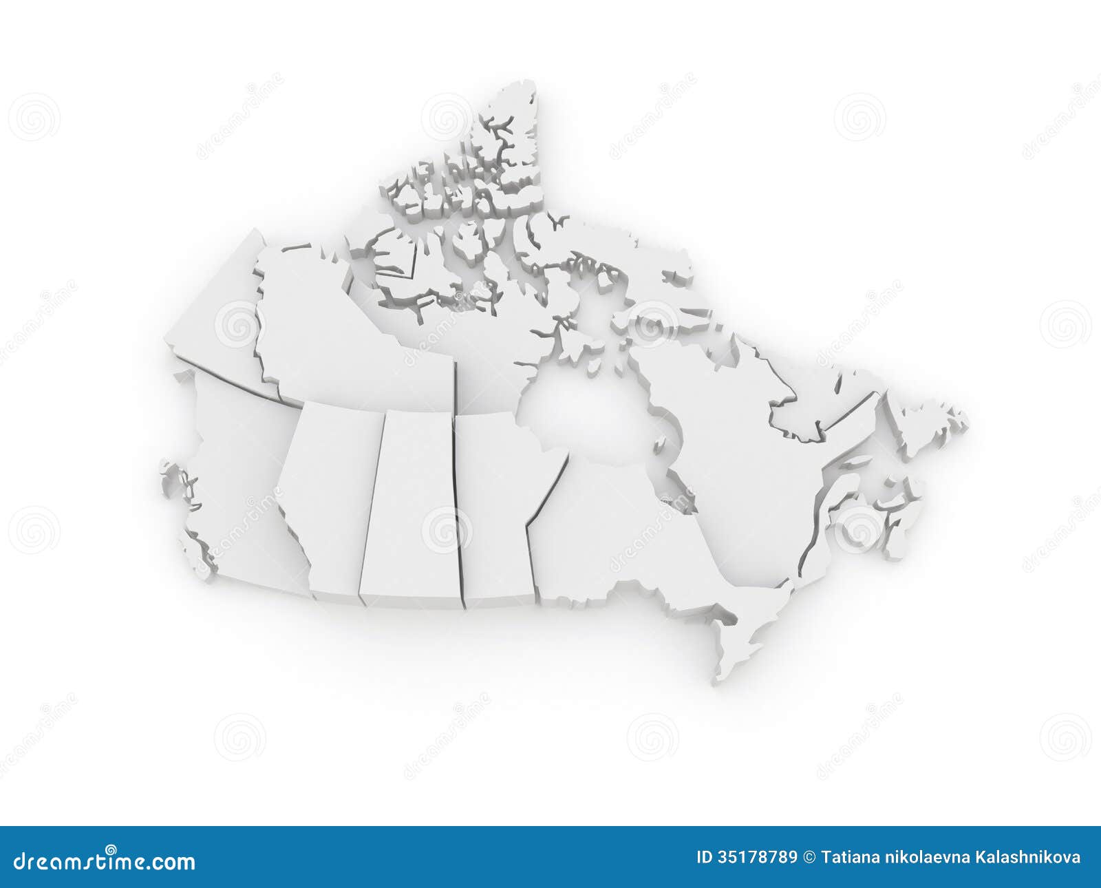 Three-dimensional Map of Canada. Stock Illustration - Illustration of ...