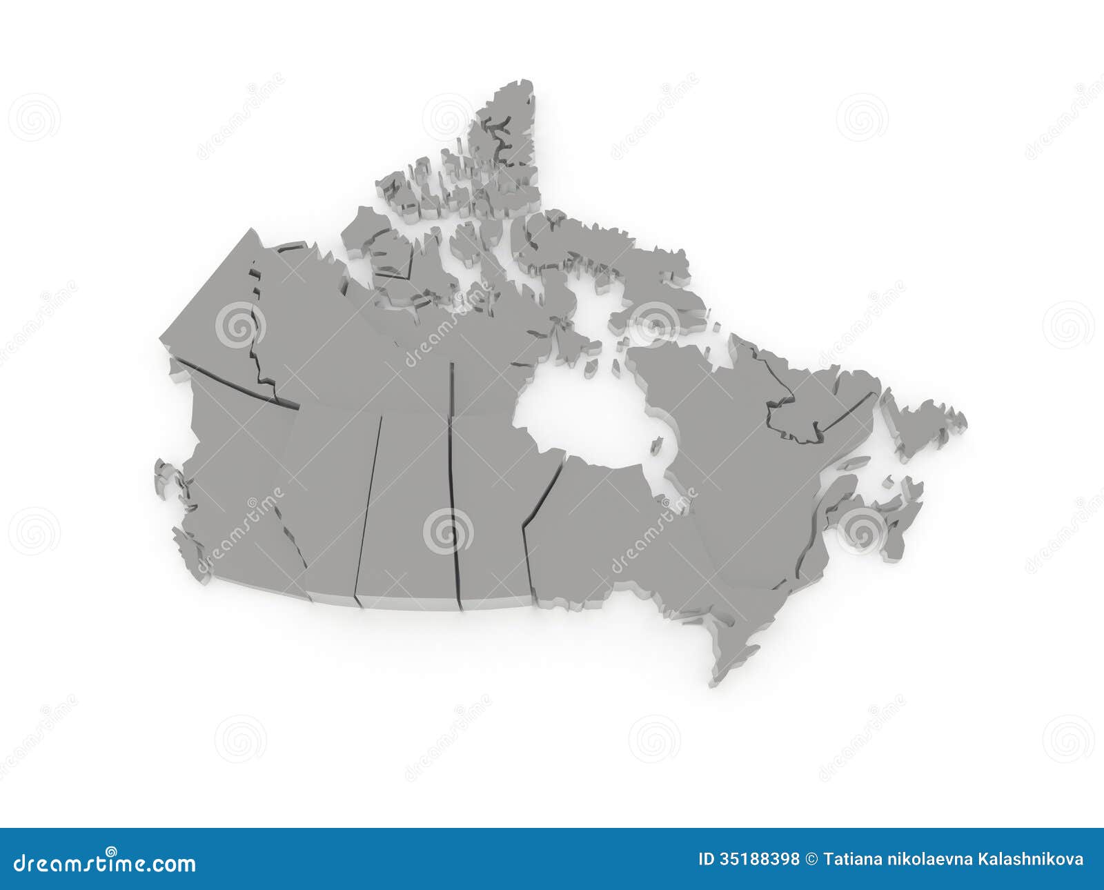 Three-dimensional Map of Canada. Stock Illustration - Illustration of ...