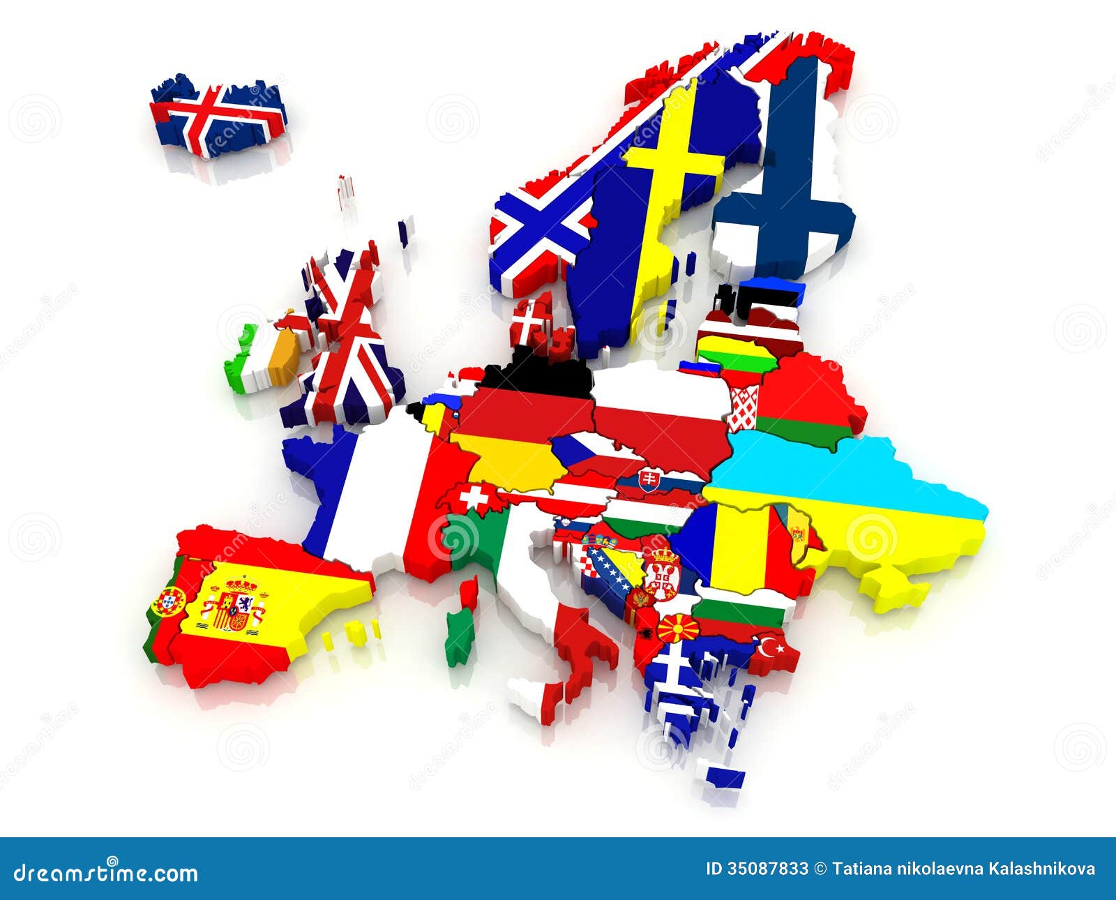 Three-dimensional Map of Europe. Stock Illustration - Illustration of ...