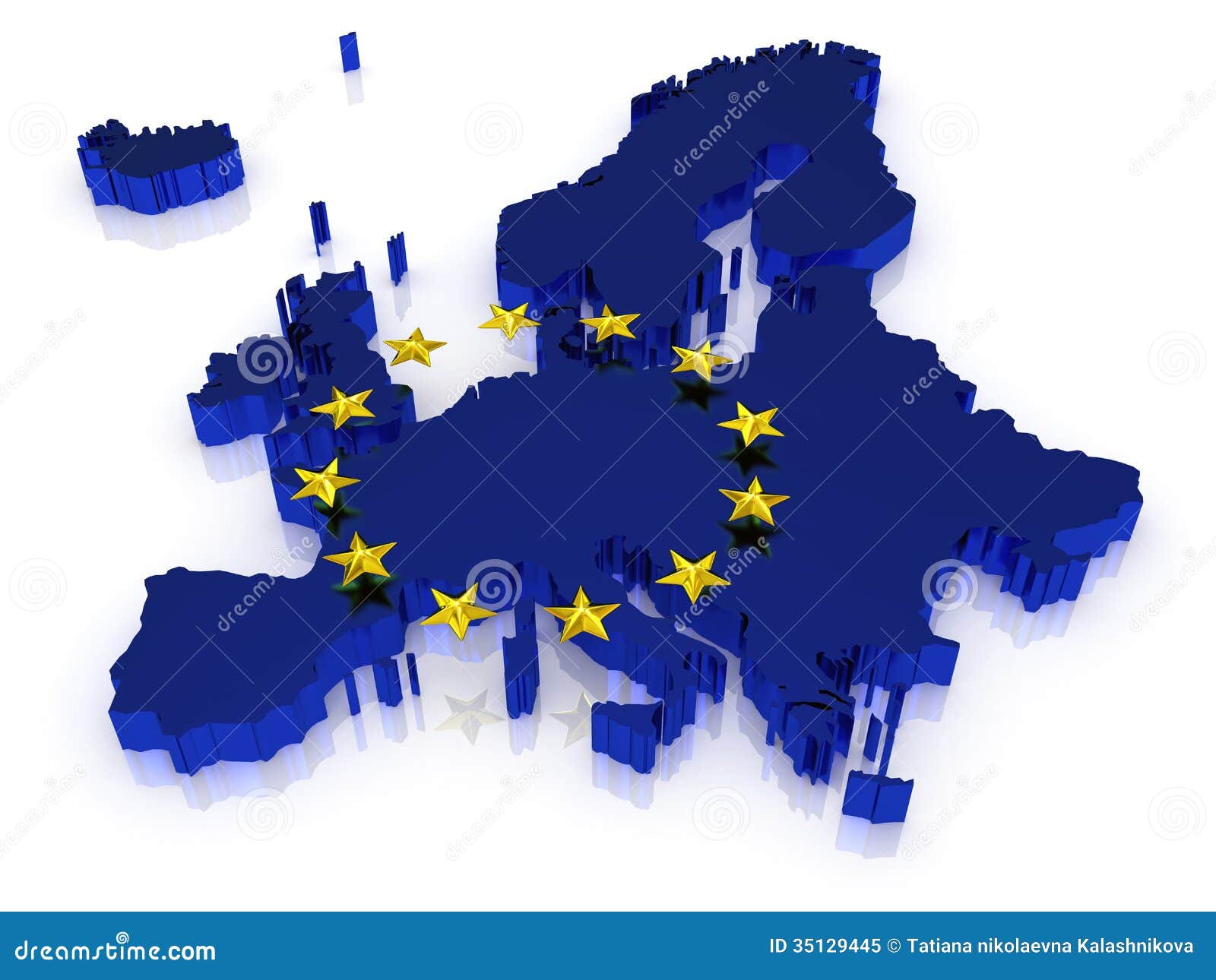 Three-dimensional Map of Europe. Stock Illustration - Illustration of ...
