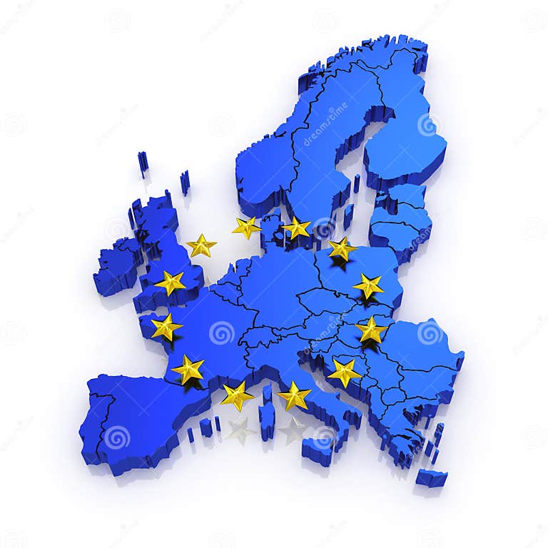 Three-dimensional Map of Europe. Stock Photo - Image of austria ...