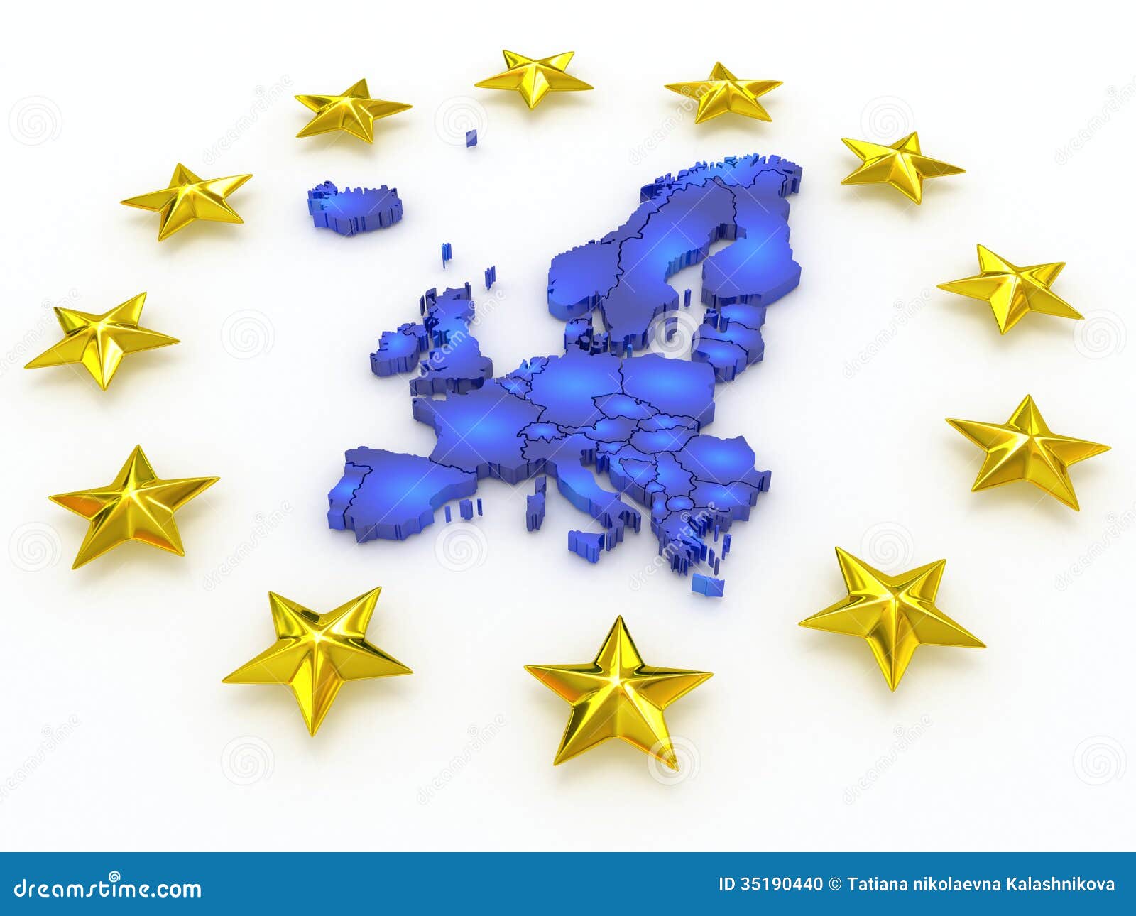 Three-dimensional Map of Europe. Stock Illustration - Illustration of ...