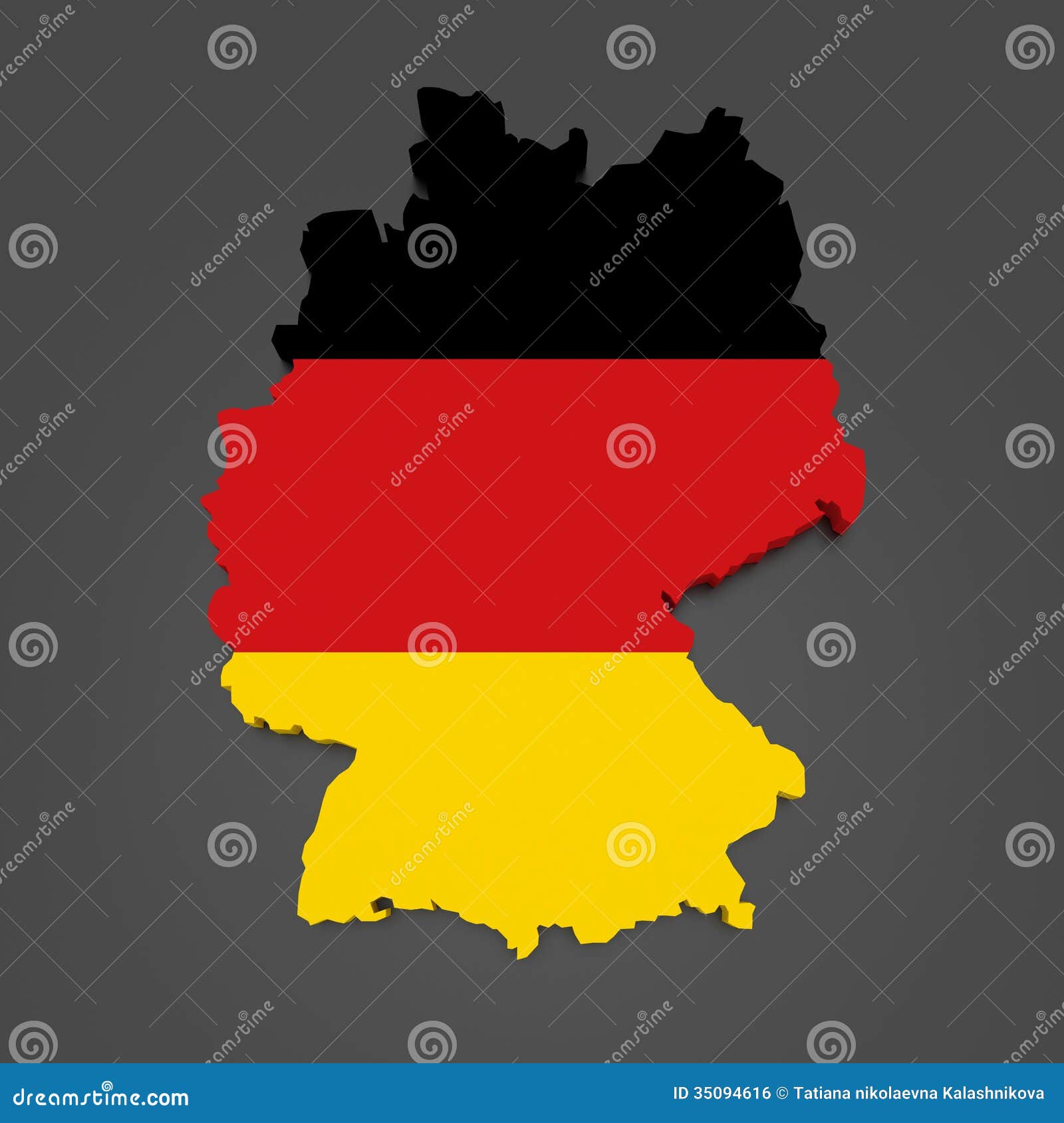 Three-dimensional Map of Germany. Stock Illustration - Illustration of ...