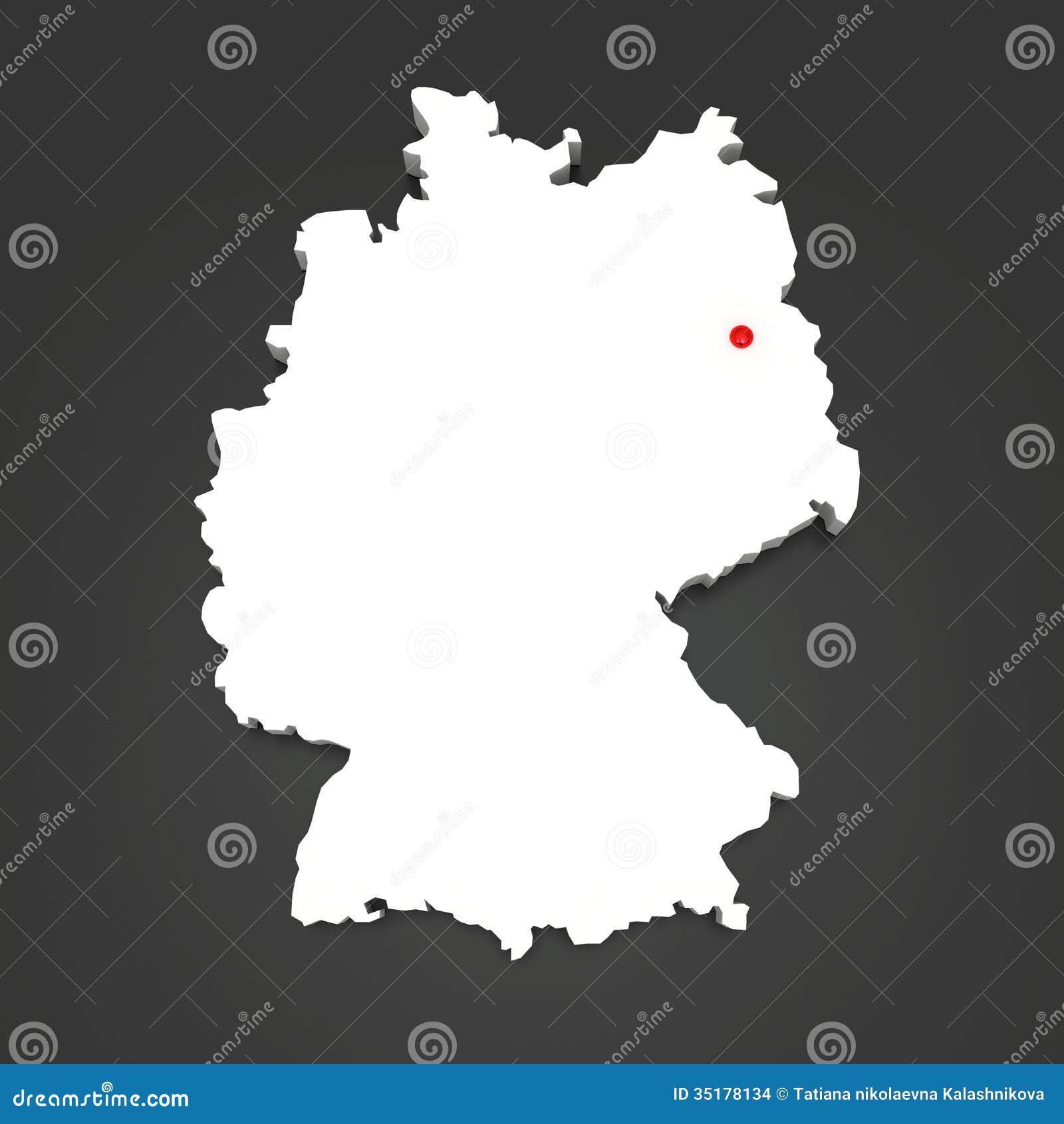Three-dimensional Map of Germany. Stock Illustration - Illustration of ...