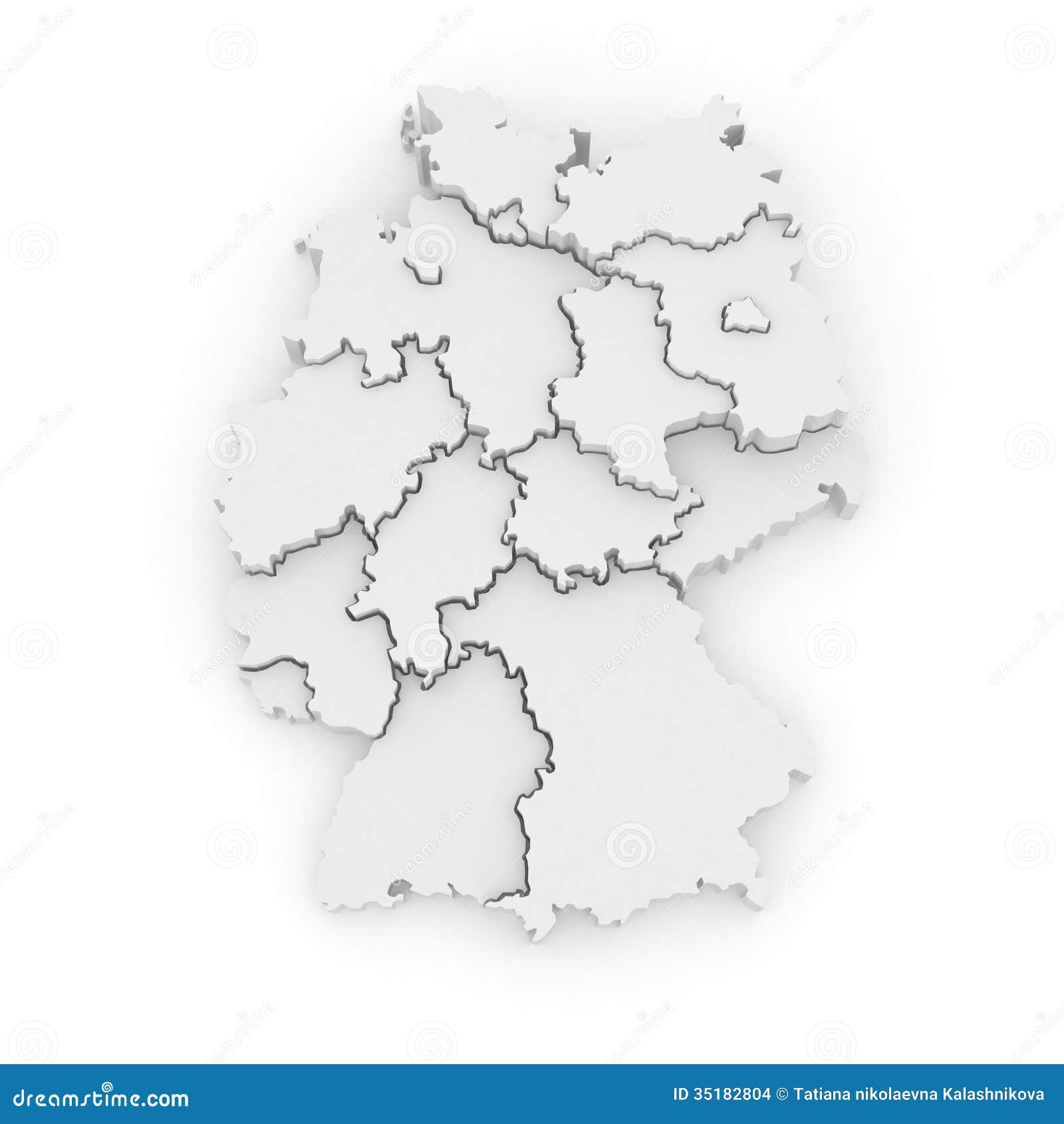 Three-dimensional Map of Germany. Stock Illustration - Illustration of ...