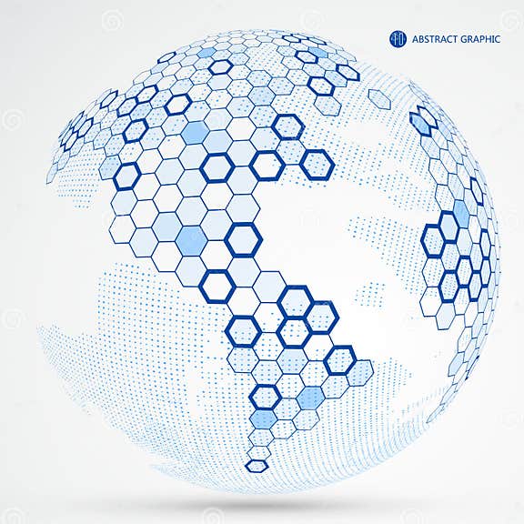 Three Dimensional Map of the World. Stock Illustration - Illustration ...