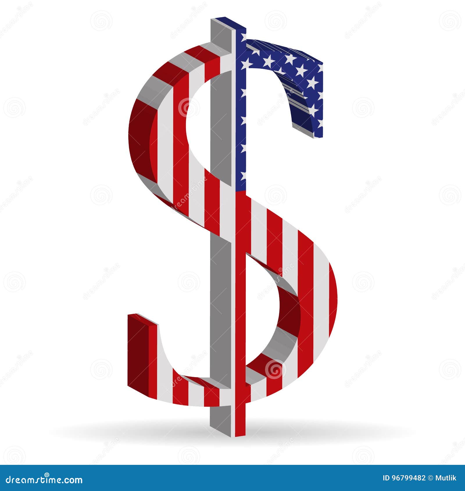 Three-dimensional Mark, the American Dollar Stock Vector - Illustration ...