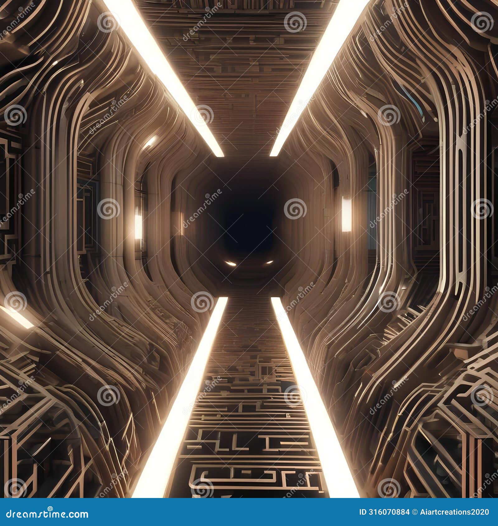 A Three-dimensional Maze of Interconnected Tunnels and Pathways ...