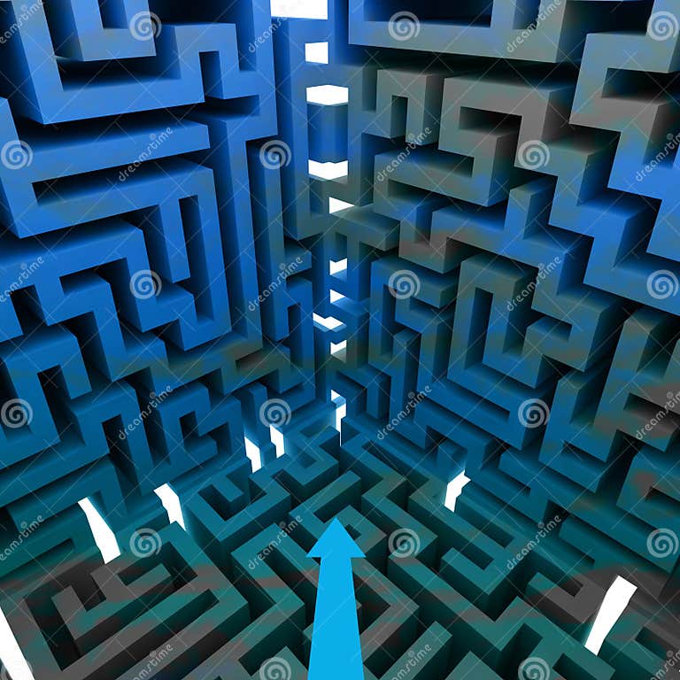 Three Dimensional Maze Wall Structure Stock Illustration - Illustration ...