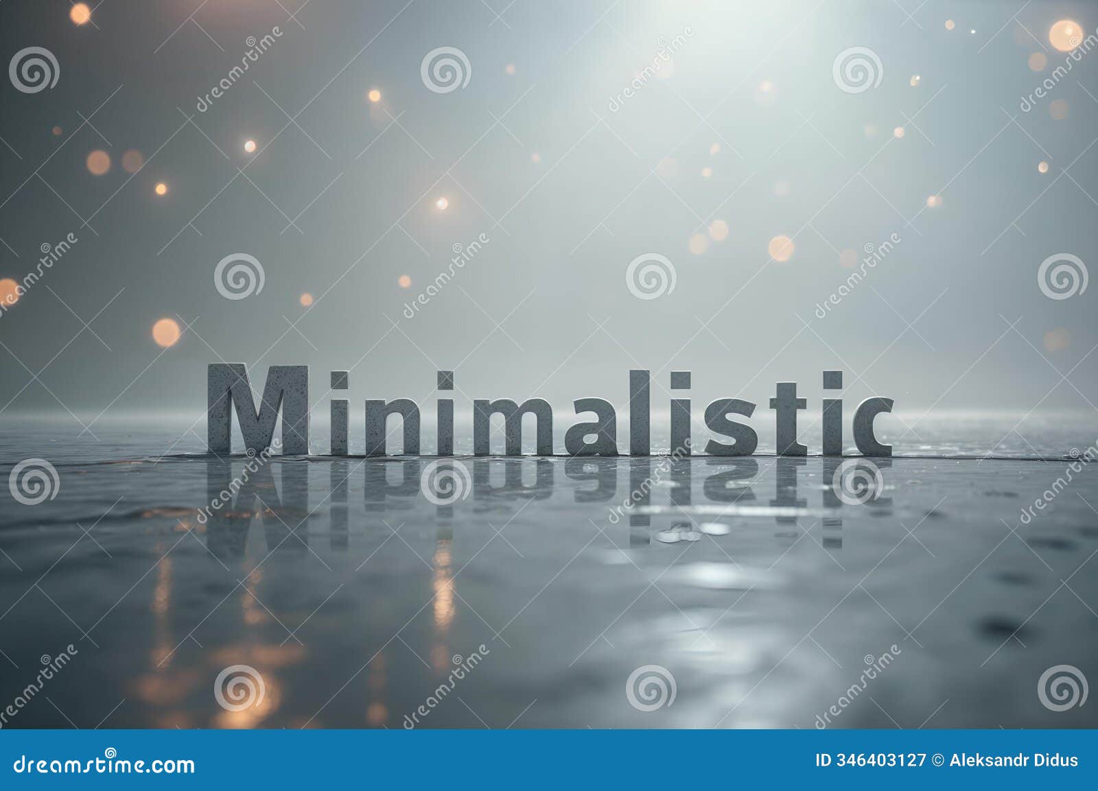 Three Dimensional Minimalistic Letters on Reflective Surface Stock ...