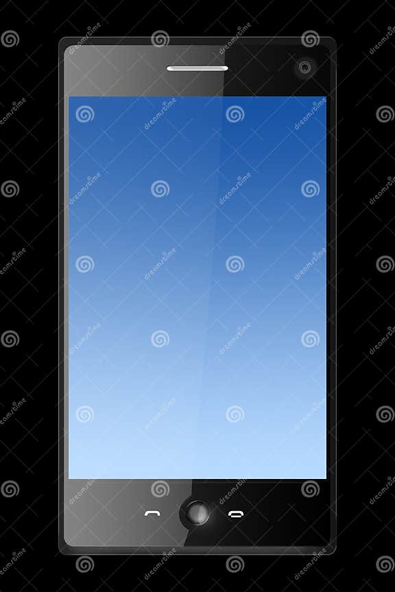 Three Dimensional Mobile Phone Isolated on Black Stock Illustration ...
