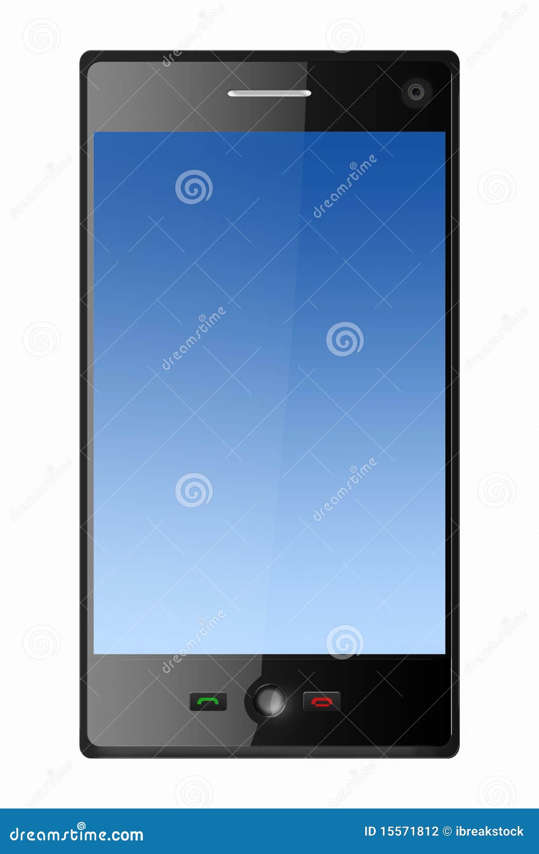 Three Dimensional Mobile Phone Isolated on White Stock Illustration ...