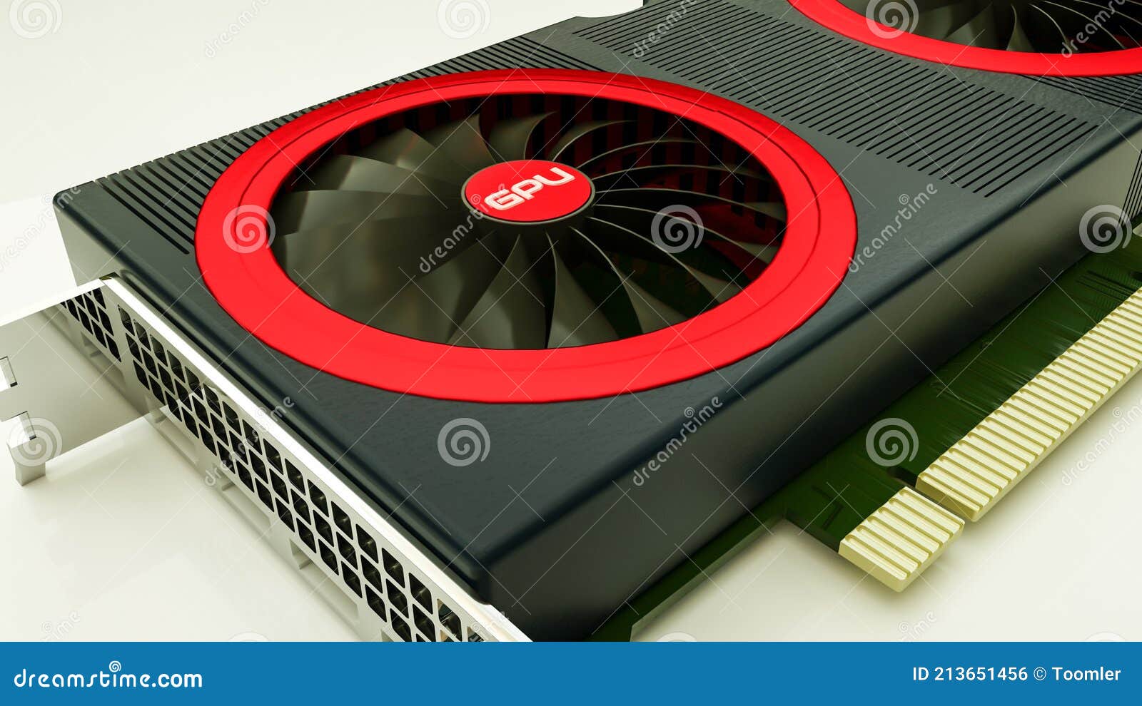 Three-dimensional Model of a Modern Video Card on a White Background ...