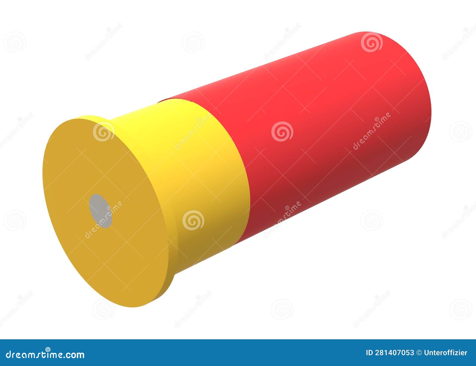 A Three Dimensional Model of a Shotgun Round Bullet White Backdrop ...