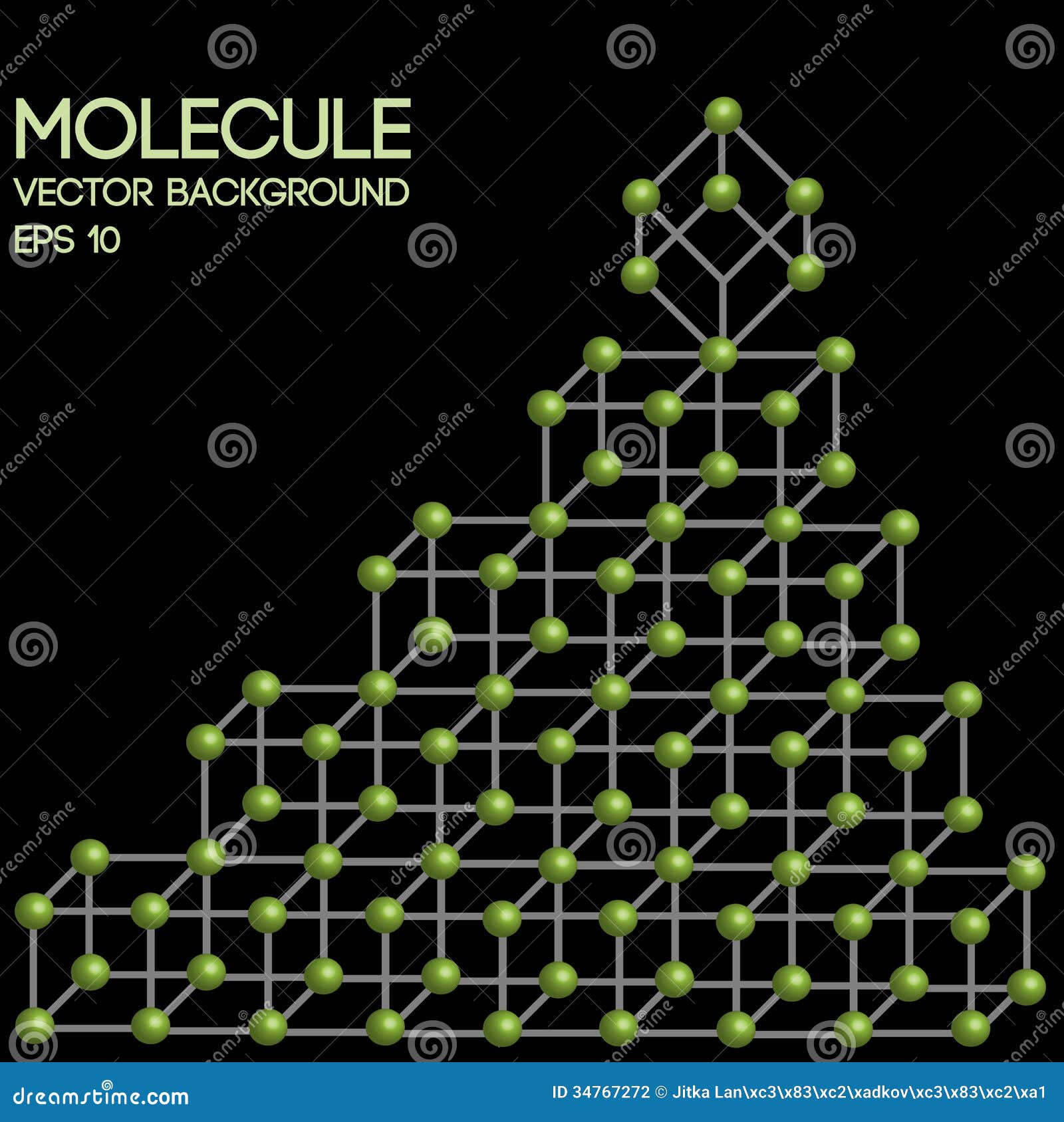Three Dimensional Molecule Model Stock Illustration - Illustration of ...