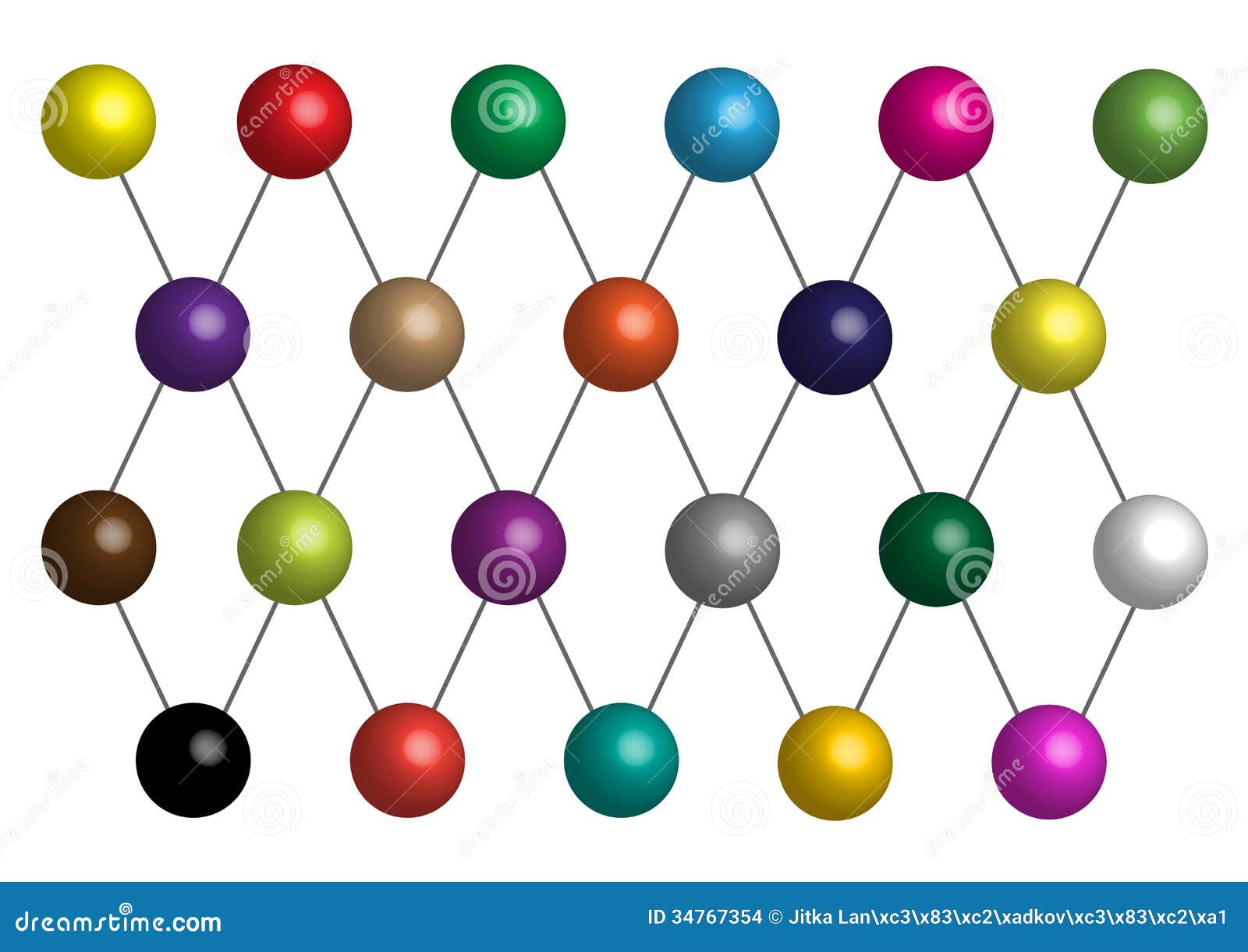 Three Dimensional Molecule Model Stock Illustration - Illustration of ...