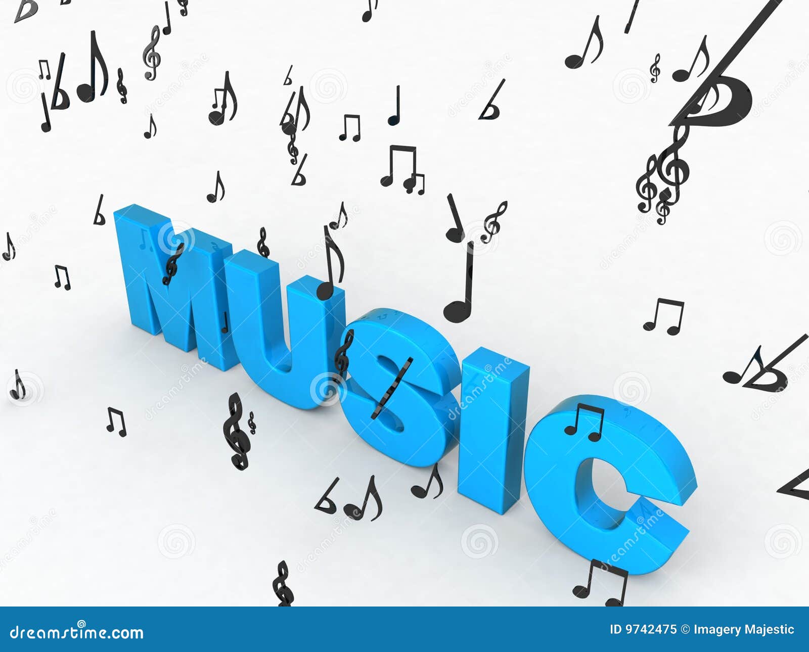 Three Dimensional Music Text Stock Illustration - Illustration of ...