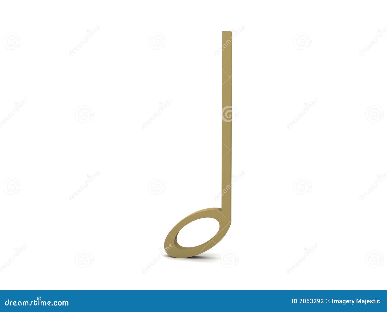 Three Dimensional Musical Note In Golden Color Picture. Image: 7053292