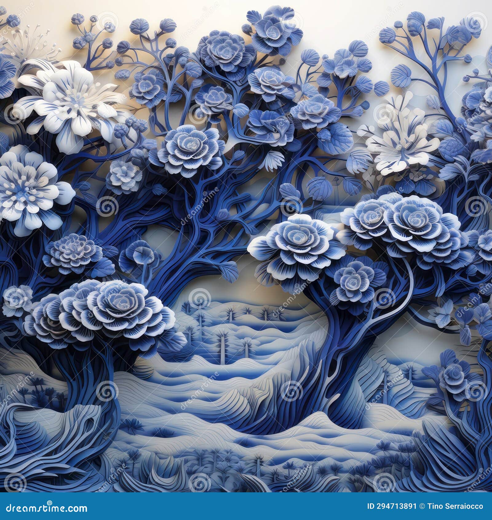 Three Dimensional Nature Pattern that Looks Like Oriental Porcelain ...