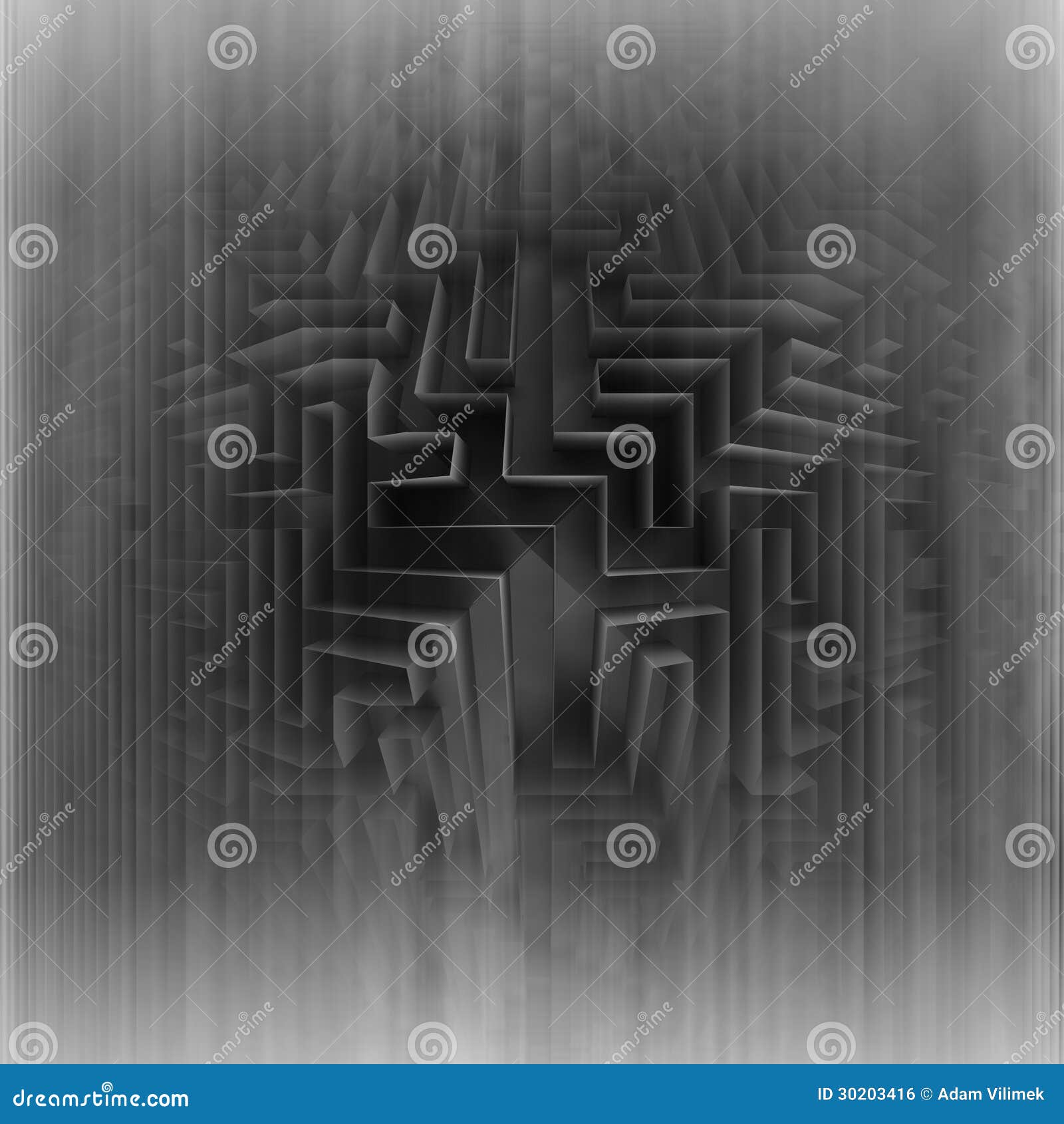 Three Dimensional Network Maze Vertical Motion Blur Stock Illustration ...