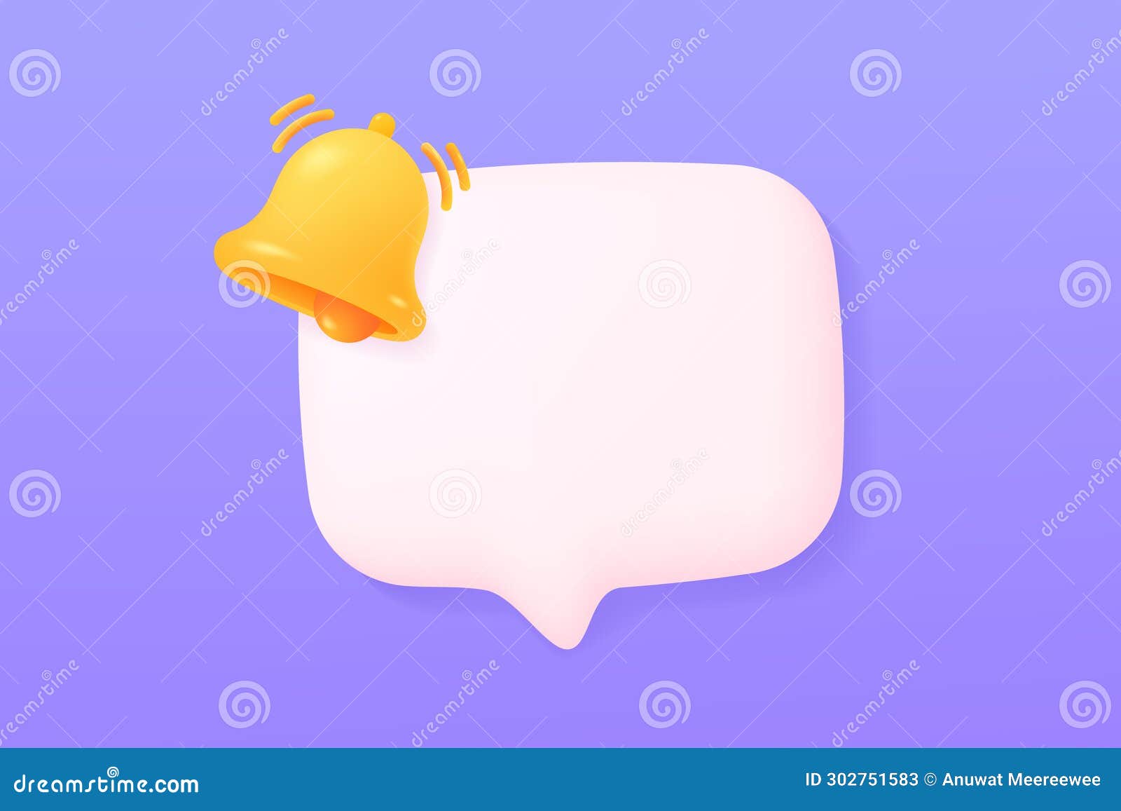 Three-dimensional Notification Bell Loud Notification of New Event on ...