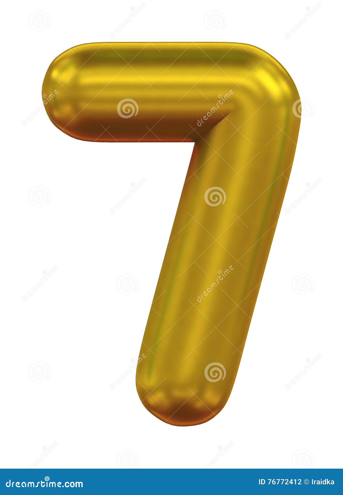 Three-dimensional Number in Gold Stock Illustration - Illustration of ...