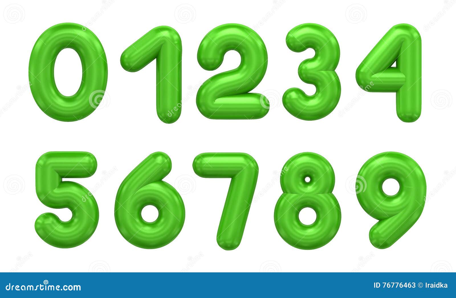 Three-dimensional Number in Green Stock Illustration - Illustration of ...