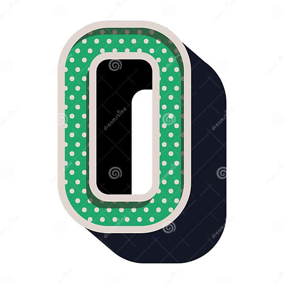 Three-dimensional Number Zero Dotted in Green Color Stock Illustration ...