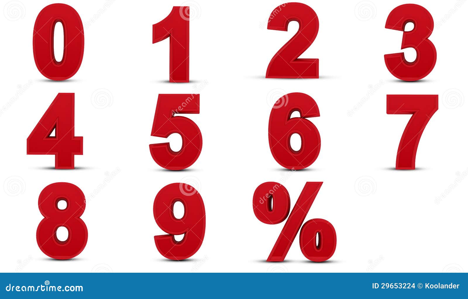 Three dimensional numbers stock illustration. Illustration of symbol ...